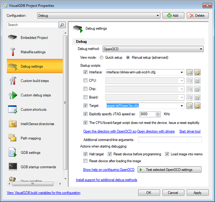 Configuring Openocd For Jtag Debugging Visualgdb Tutorials