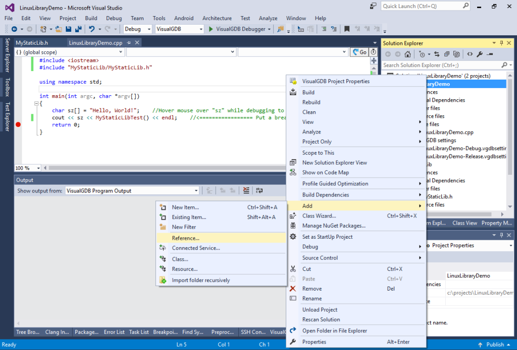Creating Linux Libraries with Visual Studio – VisualGDB Tutorials
