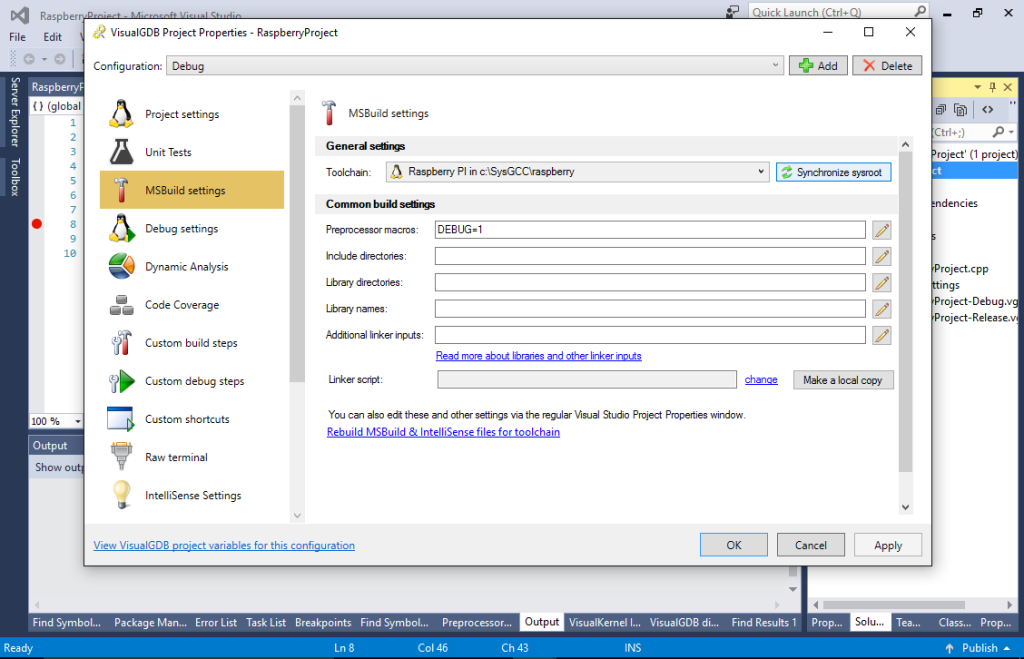 Using A Cross Compiler For Raspberry Pi Visualgdb Tutorials