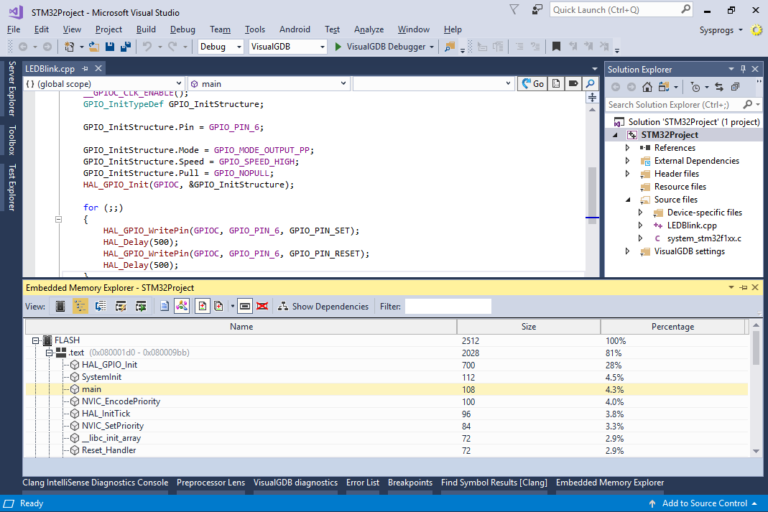 Developing STM32 projects with Visual Studio – VisualGDB Tutorials