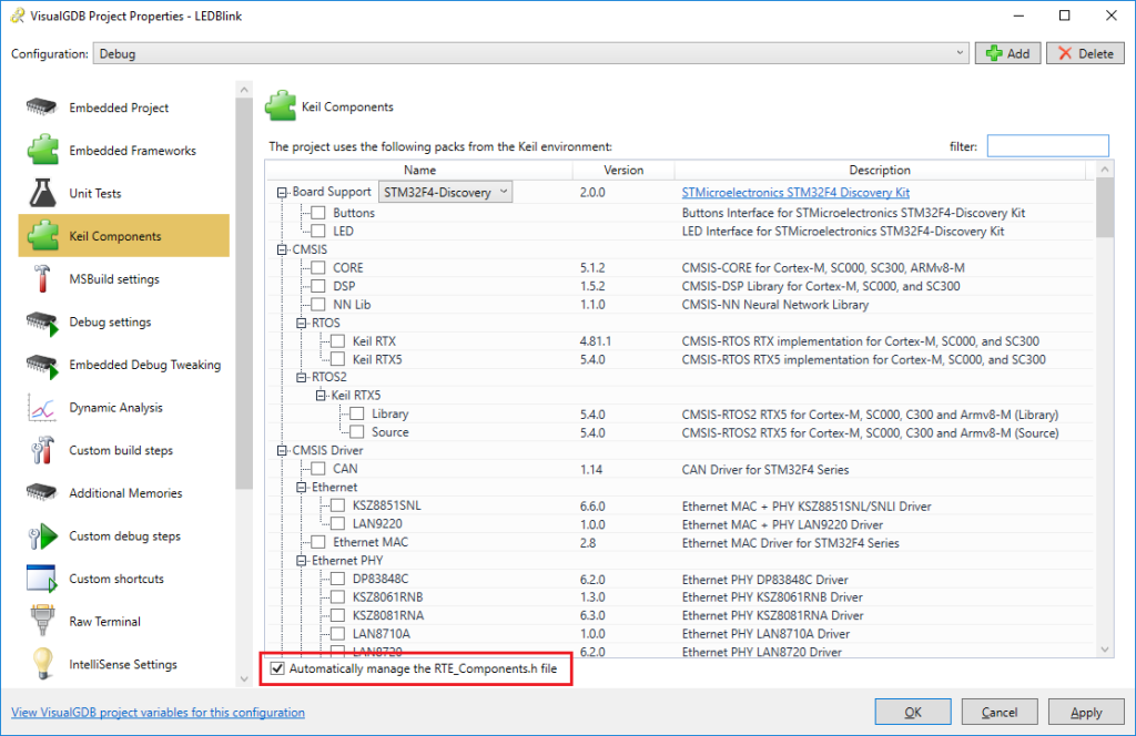 Developing Keil Mdk Arm Projects With Visualgdb Visualgdb Tutorials