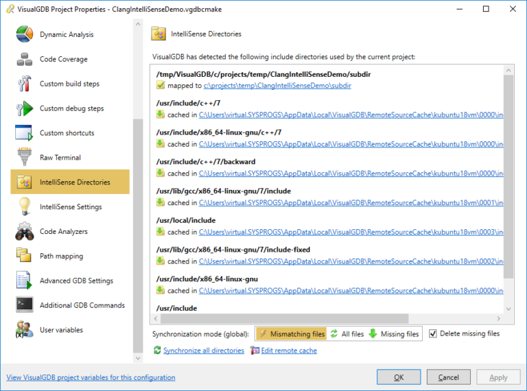 Diagnosing IntelliSense problems for Advanced Projects – VisualGDB Tutorials