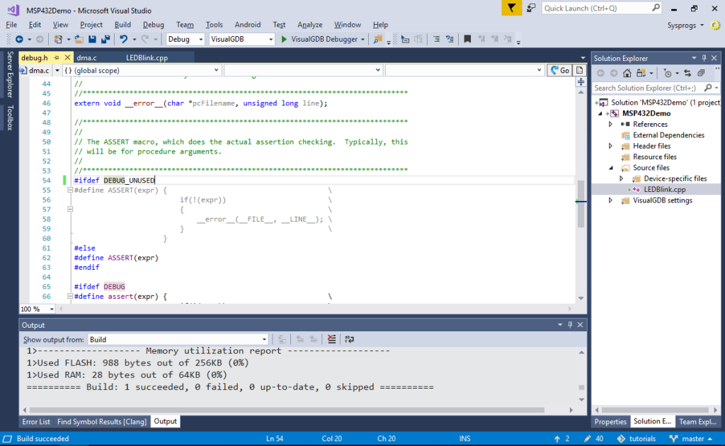 Developing firmware for MSP432 devices with Visual Studio – VisualGDB Tutorials