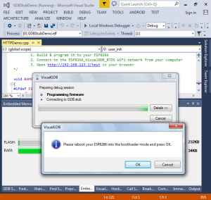 Debugging ESP8266 firmware with the UART GDB Stub – VisualGDB Tutorials