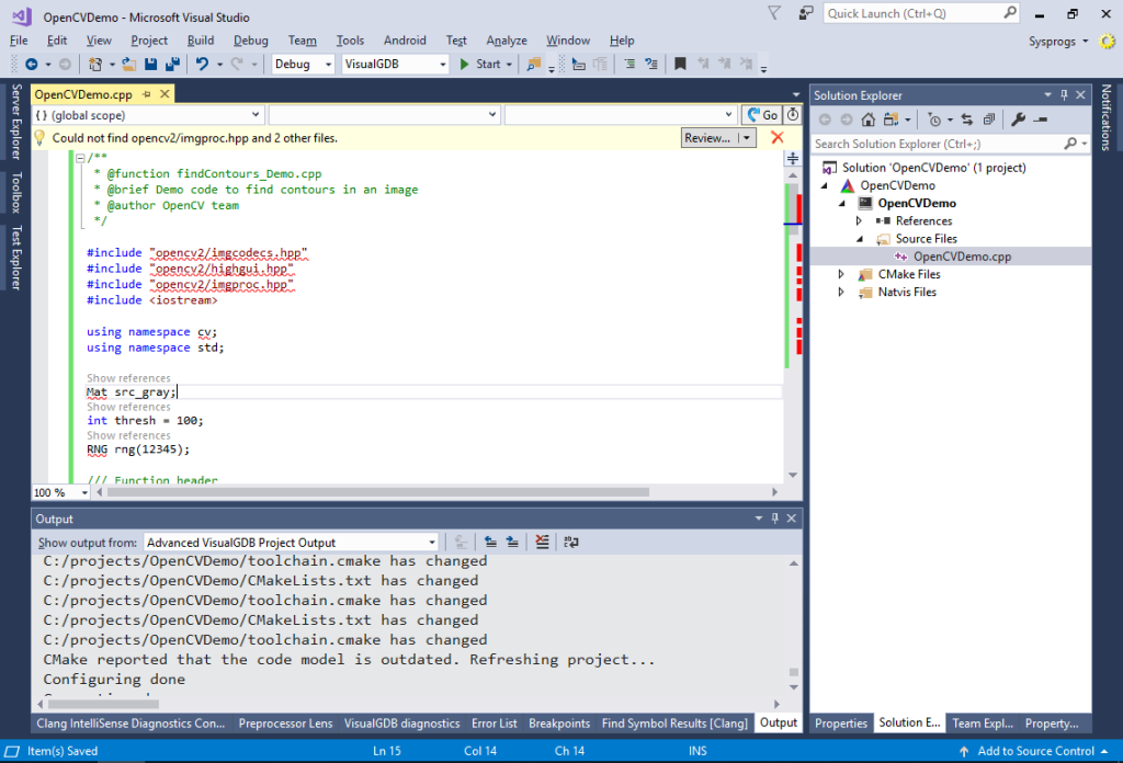 Cross-compiling OpenCV 3 for Raspberry Pi 2 – VisualGDB Tutorials