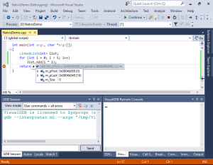 Visualizing complex data structures with Natvis and VisualGDB – VisualGDB Tutorials
