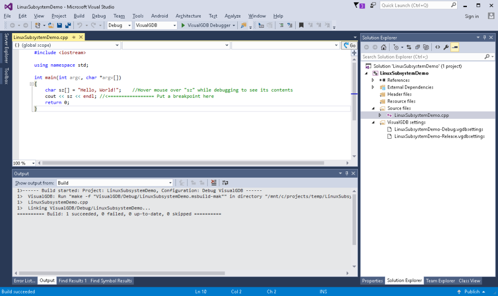 Using Windows 10 Linux Subsystem to develop Linux applications ...