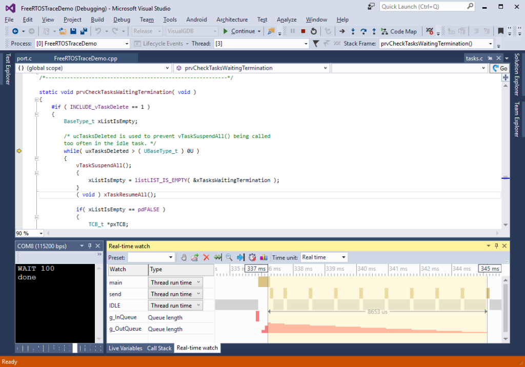 Using VisualGDB FreeRTOS Tracing to Optimize Real-time Code – VisualGDB Tutorials