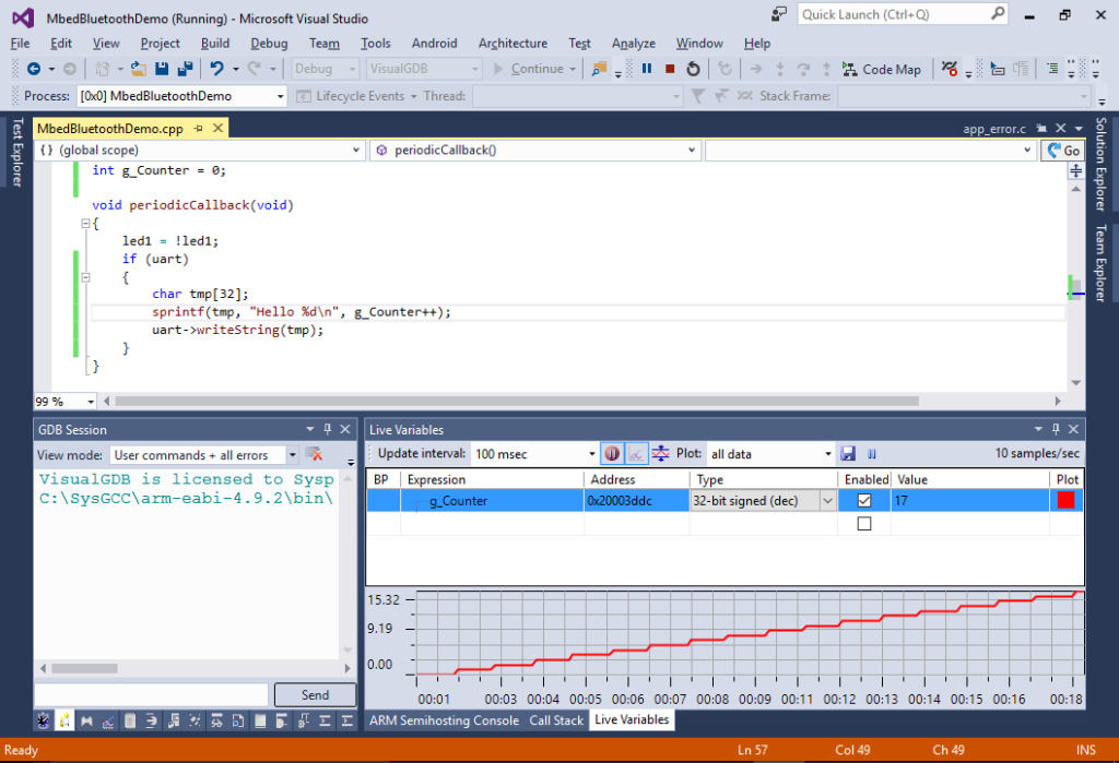Creating firmware for Bluetooth LE devices with mbed – VisualGDB Tutorials