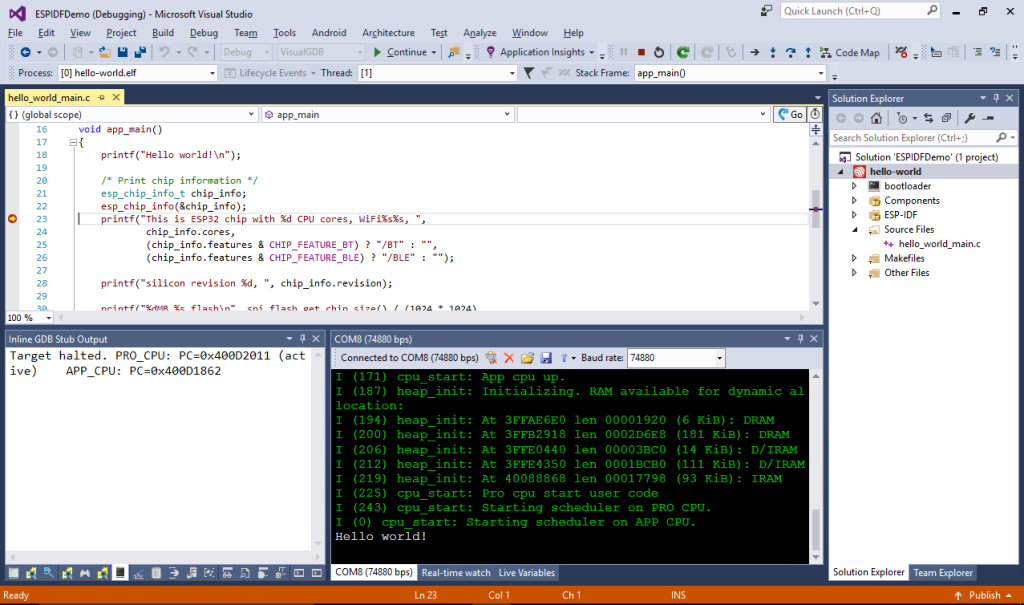 Creating Advanced Esp32 Projects With Esp Idf Visualgdb Tutorials