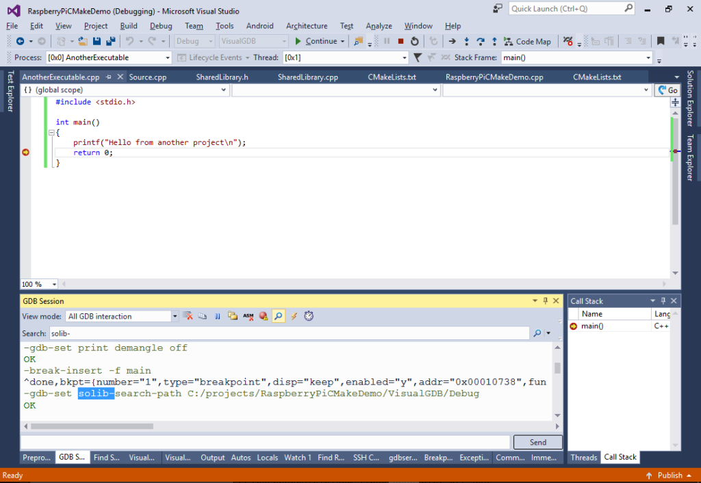 Creating Advanced CMake Projects for Raspberry Pi – VisualGDB Tutorials