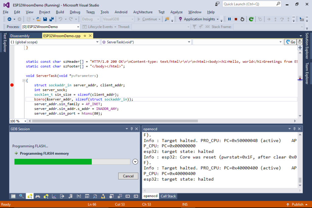 Developing Firmware for the ESP-WROOM-32 Module – VisualGDB Tutorials
