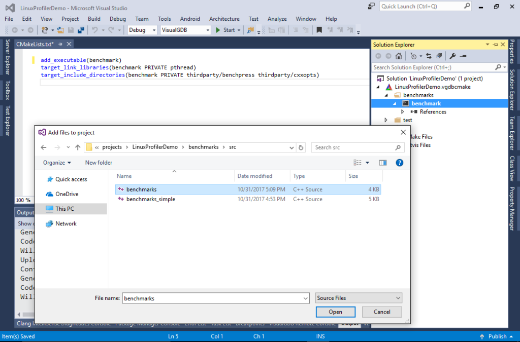 Profiling Linux C++ Code with Visual Studio – VisualGDB Tutorials