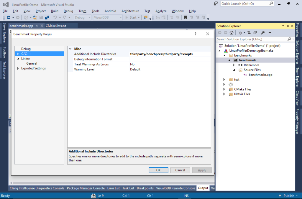 Profiling Linux C++ Code with Visual Studio – VisualGDB Tutorials