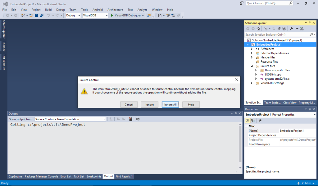 Building Visualgdb Projects With Team Foundation Server Visualgdb Tutorials