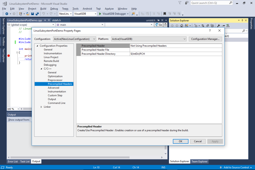 Porting Windows Projects To Linux With Windows 10 Linux Subsystem Visualgdb Tutorials