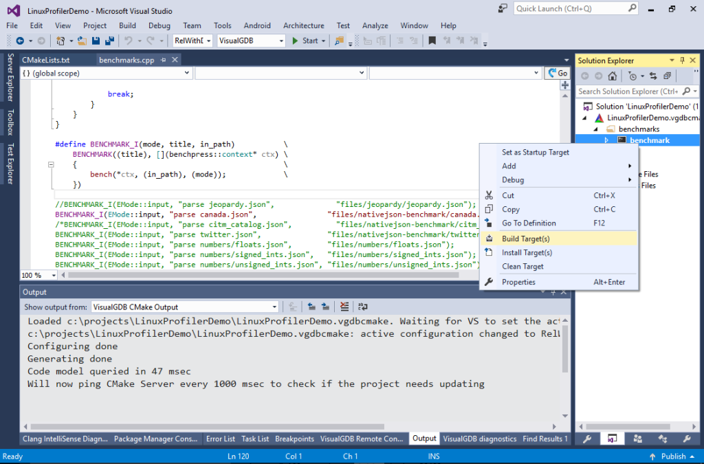 Profiling Linux C++ Code with Visual Studio – VisualGDB Tutorials