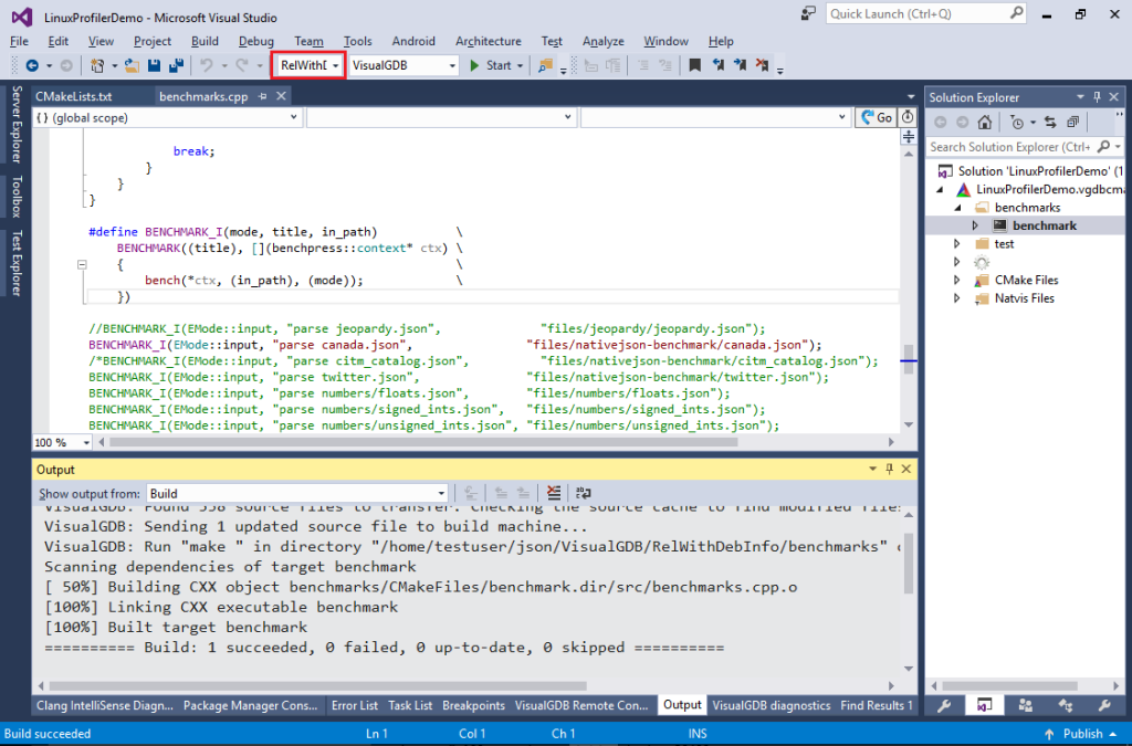 Profiling Linux C++ Code with Visual Studio – VisualGDB Tutorials