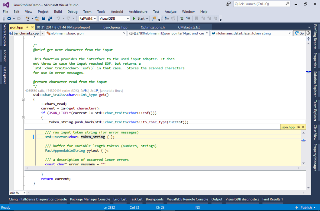 Profiling Linux C++ Code with Visual Studio – VisualGDB Tutorials