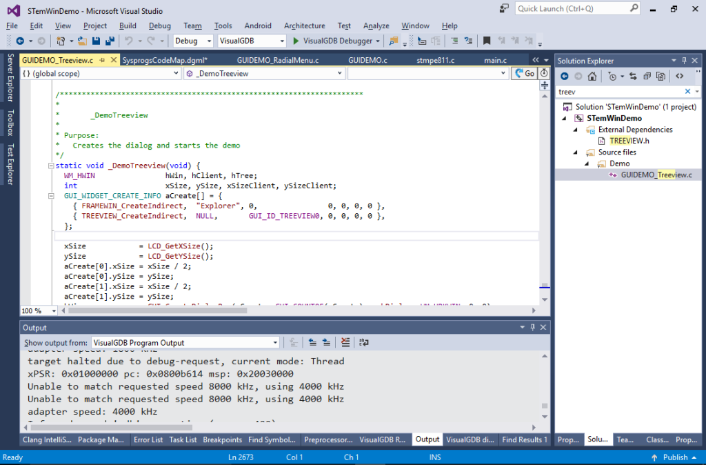 Developing Embedded Gui Using Stemwin Library Visualgdb Tutorials