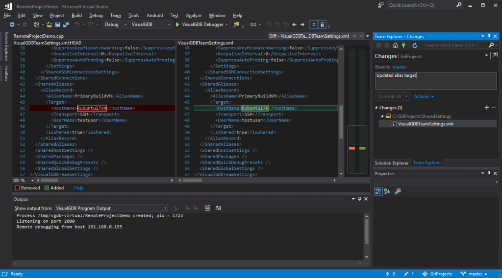 Sharing Common VisualGDB Settings with Team Settings Engine – VisualGDB Tutorials