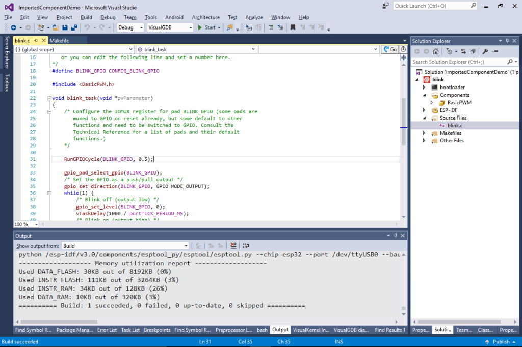 Creating And Referencing Custom Esp Idf Components Visualgdb Tutorials