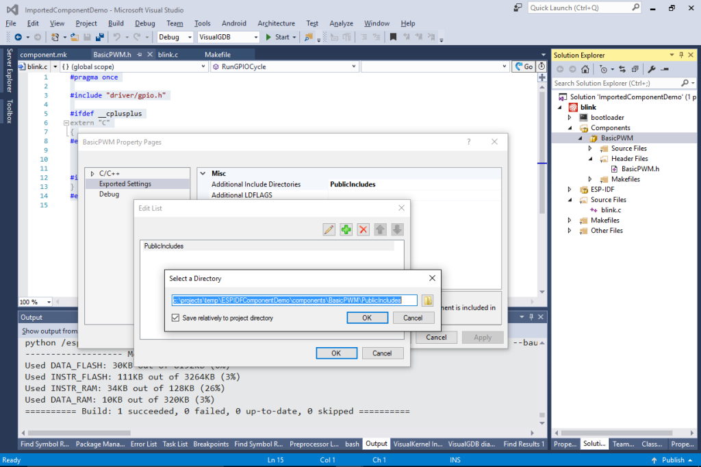 Creating And Referencing Custom Esp Idf Components Visualgdb Tutorials