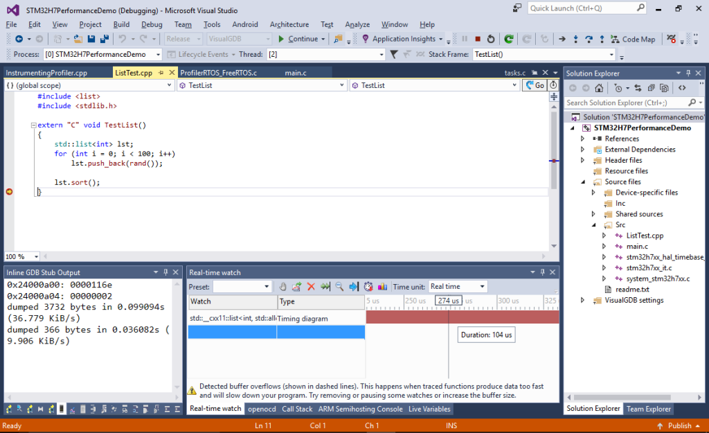 Measuring the Relative Performance of the STM32H7 Devices – VisualGDB Tutorials