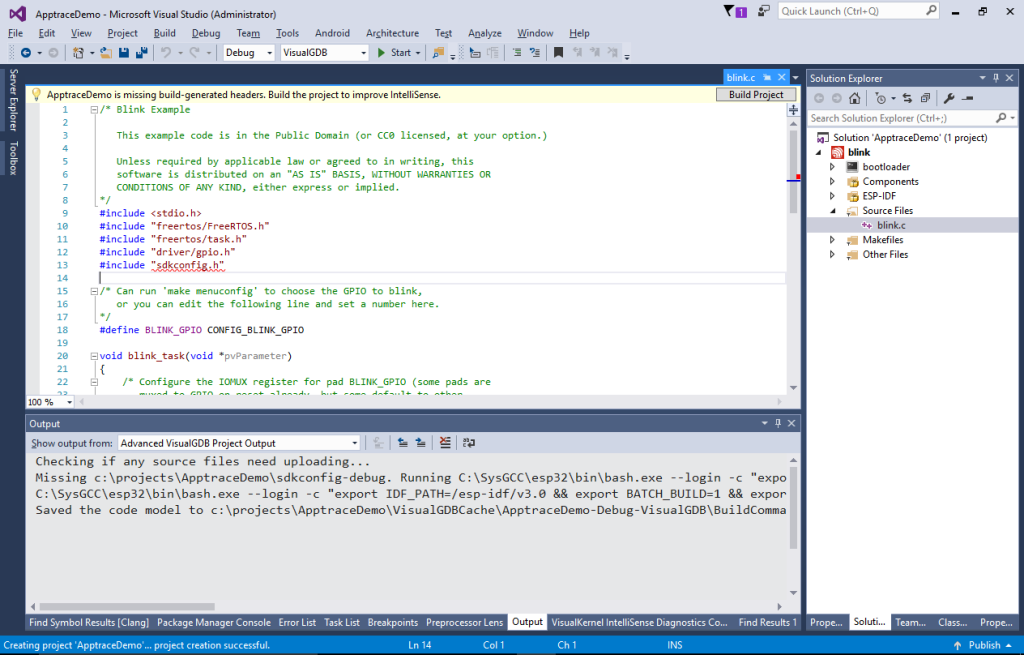 Using ESP32 Application Trace with VisualGDB – VisualGDB Tutorials