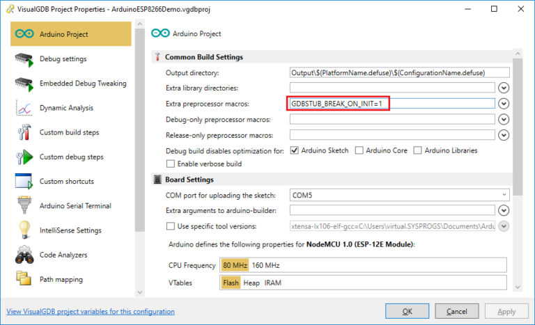 Developing ESP8266 Arduino Projects with Visual Studio – VisualGDB Tutorials