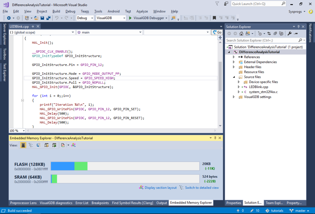 Comparing Memory Footprints of Different Project Versions – VisualGDB ...