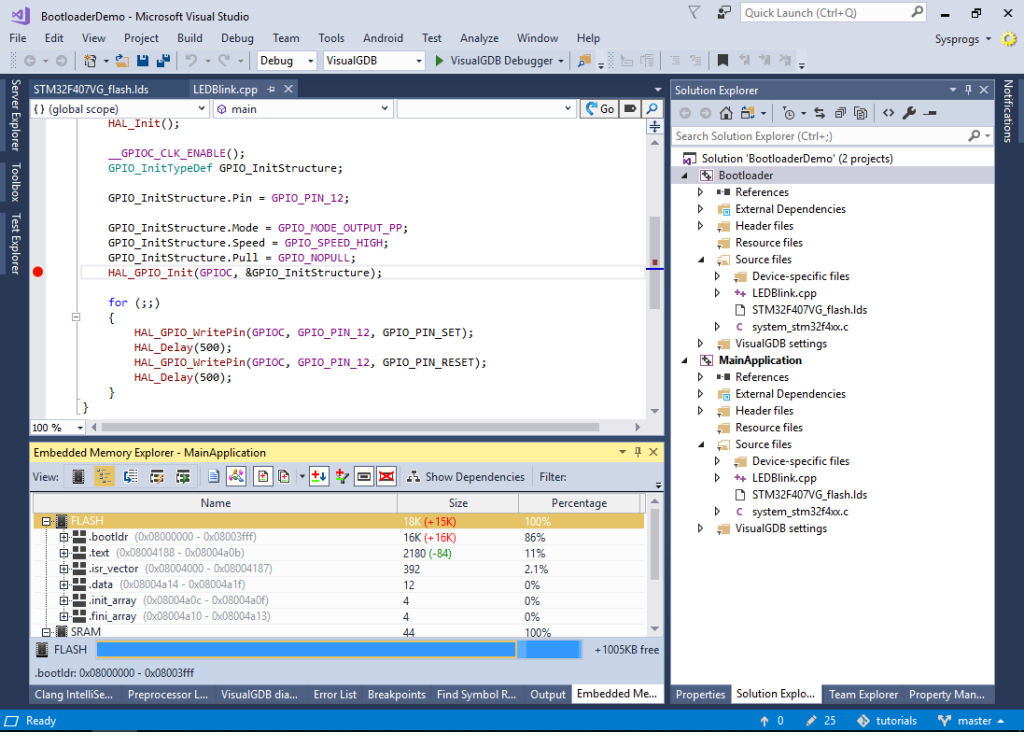 Creating Embedded Bootloader Projects with MSBuild – VisualGDB Tutorials