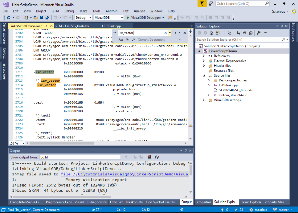 Customizing Memory Layout Of Embedded Programs With Gnu Linker Scripts Visualgdb Tutorials