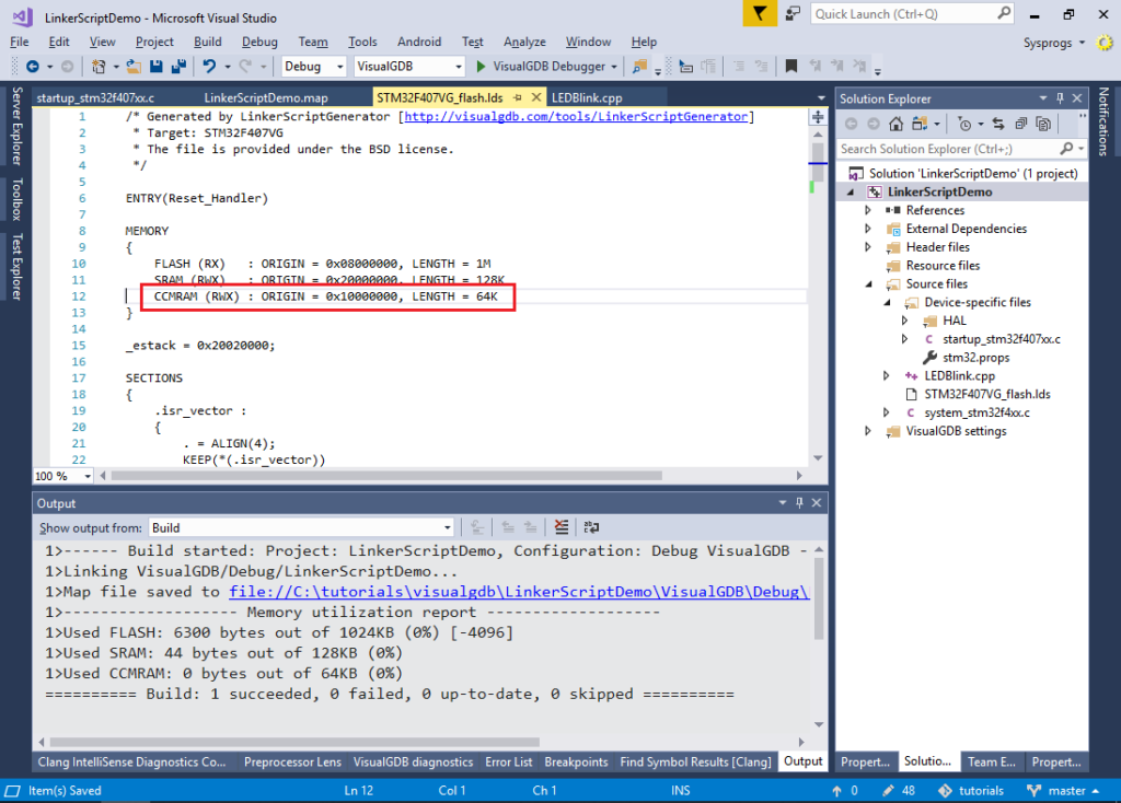 Customizing Memory Layout Of Embedded Programs With Gnu Linker Scripts Visualgdb Tutorials