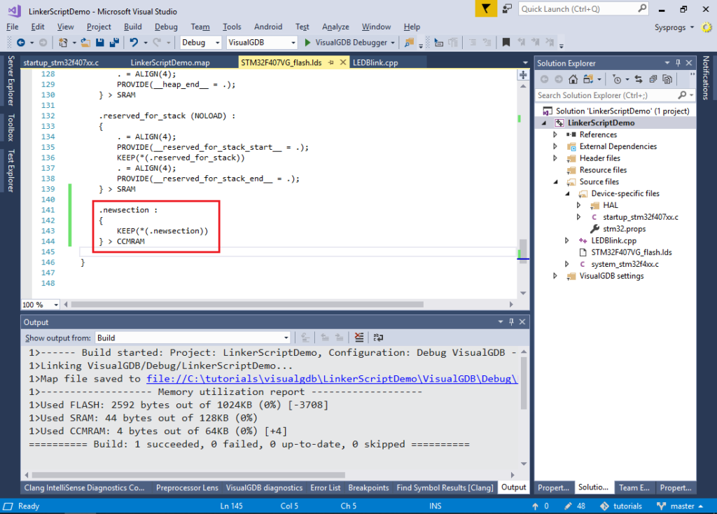 Customizing Memory Layout of Embedded Programs with GNU Linker Scripts – VisualGDB Tutorials