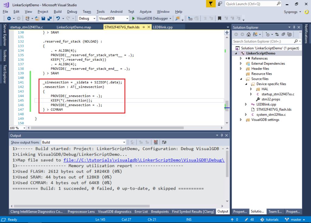 Customizing Memory Layout of Embedded Programs with GNU Linker Scripts – VisualGDB Tutorials